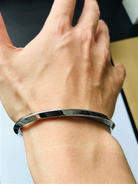 Silver Twist Stainless Steel Cuff Bangle Bracelet For Men Satin Finish