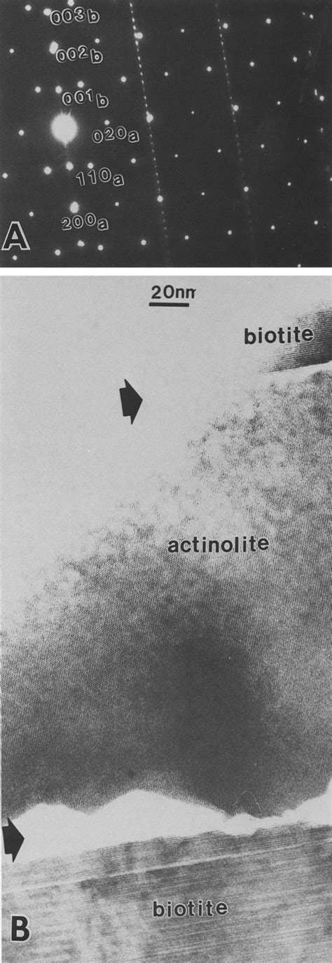A Saed Pattern From Overlapping 5 Layer Biotite And Its Neighboring
