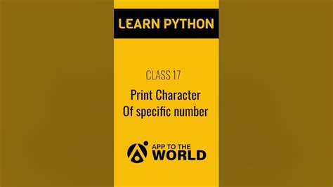 Print Characters Of Declared Number In Python For Beginnerpythontutorial Shortsyoutube Viral