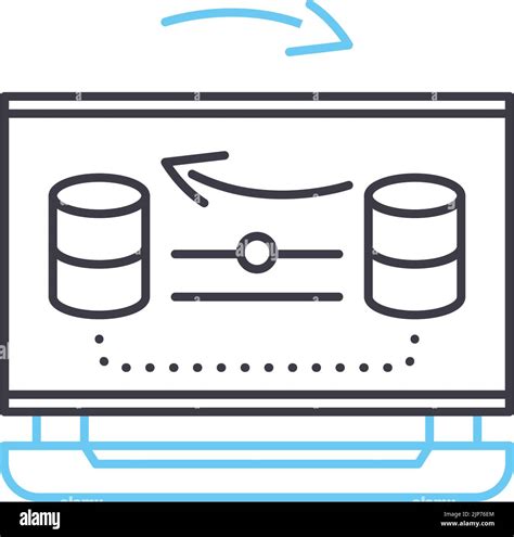 Data Migration Line Icon Outline Symbol Vector Illustration Concept