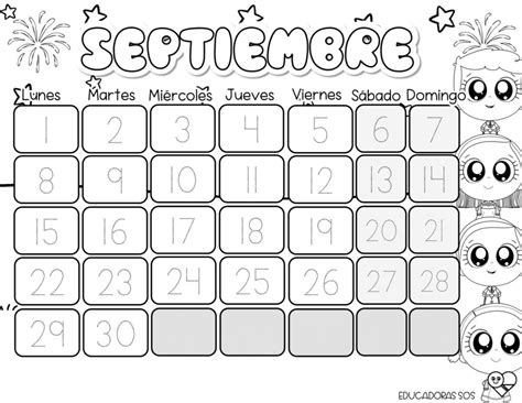 Calendario Mes Septiembre 2025 2026 Imagenes Educativas