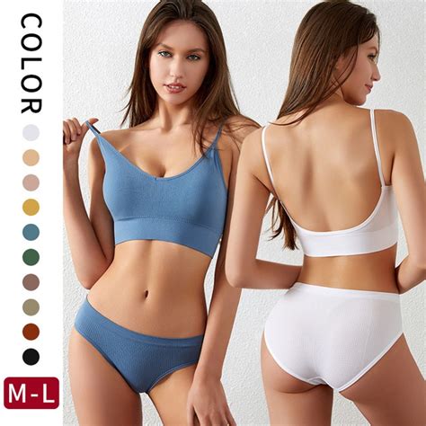 New Womens Seamless Top Set Low Waist Panties French Ladies Wireless