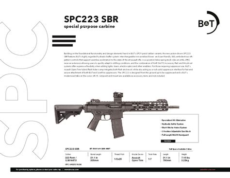Bandt Sbr Spc223 Sbr 121” Barrel Cal 223 Rem556x45mm Bt 500290