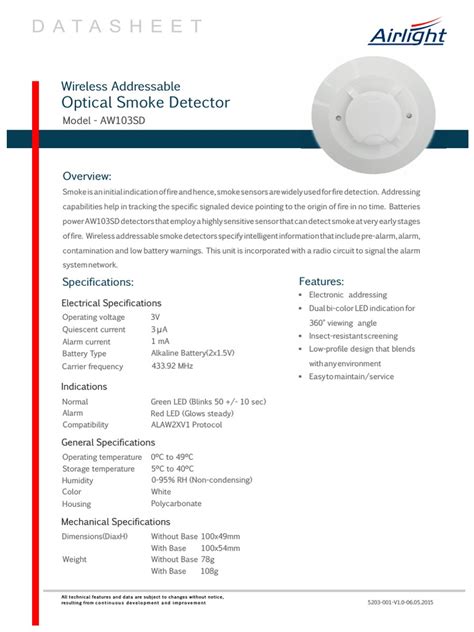 Wireless Address Able Smoke Detector Pdf