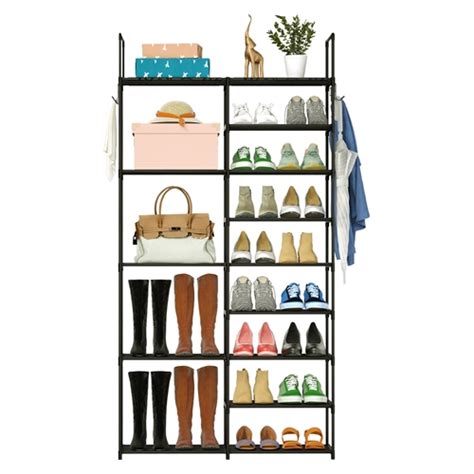9 Tiers Plus 5 Tiers Shoe Rack Metal Shoe Storage Shelf Free Standing