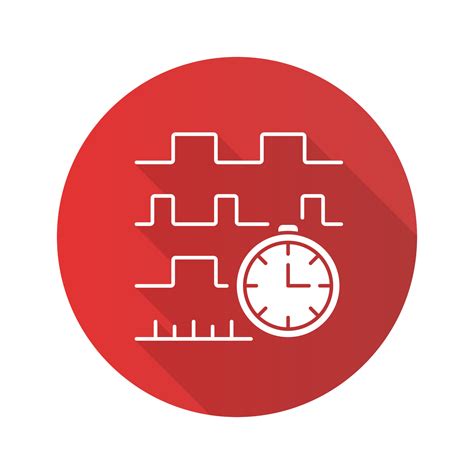 Timing Diagram Flat Design Long Shadow Glyph Icon Signals Set In Time