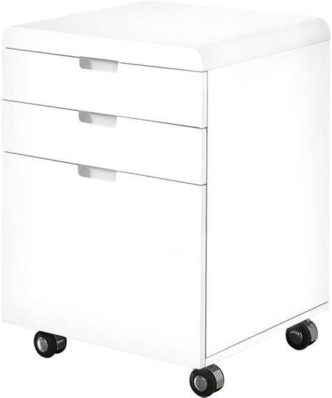 Monarch Specialties Inc High Glossy White Filing Cabinet Roszells