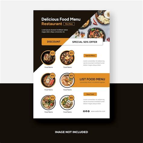 Premium Psd Food Menu Flyer Template Design A4