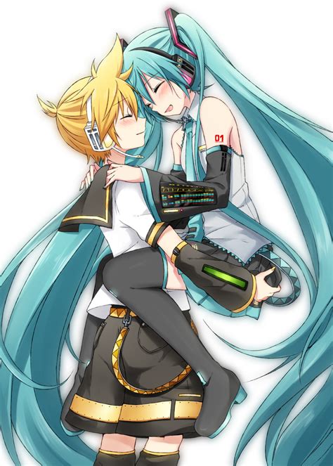 Hatsune Miku And Len Kiss Hatsune Miku And Len Kiss