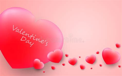 Beautiful Love Valentines Day Banner Background With 3d Heart Effect