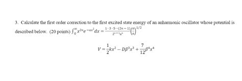 3 Calculate The First Order Correction To The First