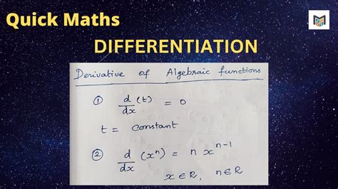 Derivative of Algebraic Functions - YouTube
