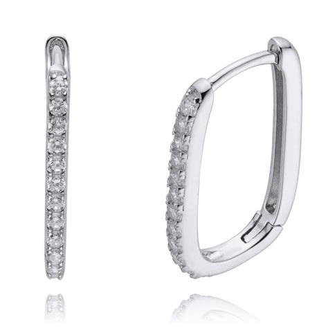 זוג עגילים אנדי מכסף משובץ ספרינג תכשיטים