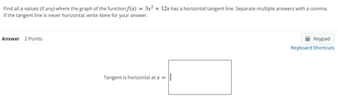 Solved Find All X Values If Any Where The Graph Of The Chegg
