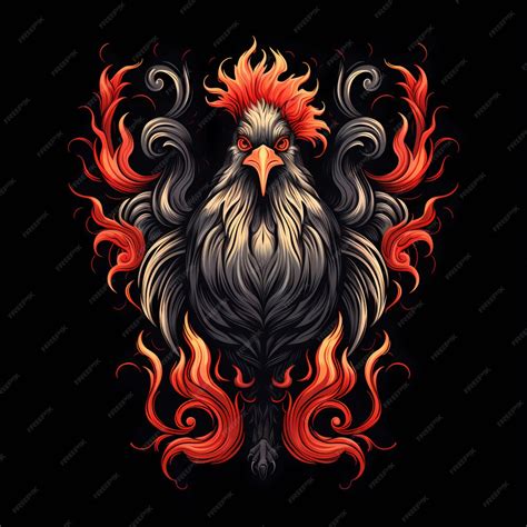 Premium Ai Image Roaster Tattoo Design Illustration