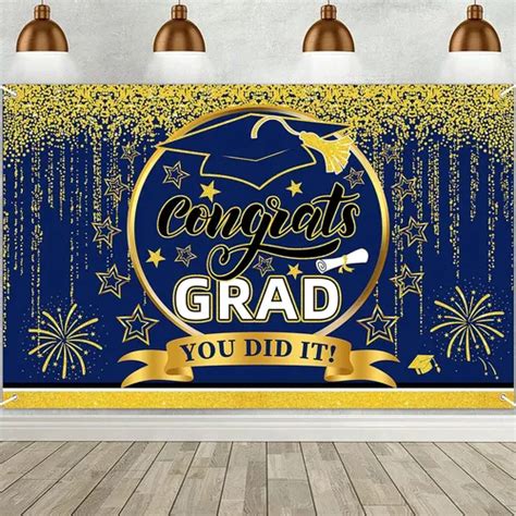 Banner De Graduación Azul Y Dorado 2025 Meses Sin Interés