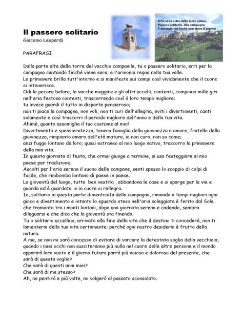 Il Passero Solitario Pdf