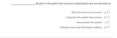 Solved Router In The Path From Source To Destination Are Not Chegg