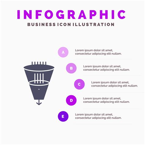 Data Filter Filtering Filtration Funnel Solid Icon Infographics 5 Steps Data Filter Filtering Filtration Funnel Solid Icon Infographics 5 Steps
