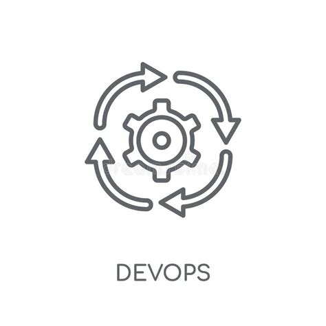 Icono Linear De Devops Concepto Moderno Del Logotipo Del Esquema Devops En Blanco Ilustración