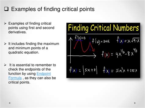 Ppt Mastering Mathematical Formulas How To Identify Critical Points