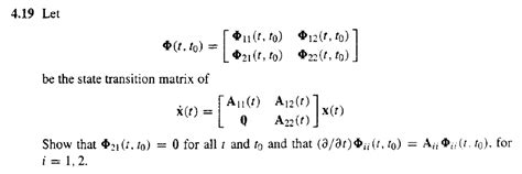 Solved 4 19 Let 22 10 Be The State Transition Matrix Of