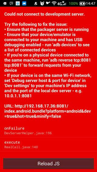 Could Not Connect To React Native Development Server On Android Stack