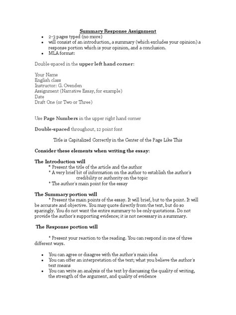 Summary Response Assignment Pdf Essays Cognitive Science