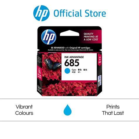 HP 685 Cyan Ink Cartridge / HP Deskjet Ink Advantage 3525 5525 4615 ...