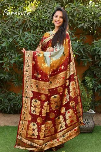 Parneeta Meenakari Bandhej Banarasi Saree At Rs 2999 00 Banarasi Sarees Id 26403054688