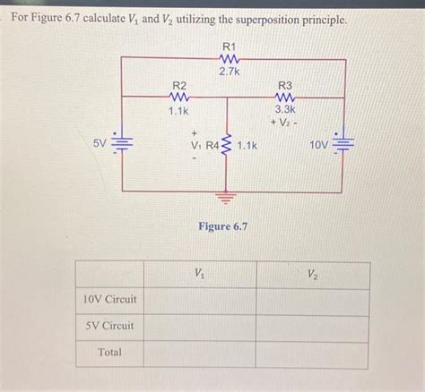 solved for figure 6 7 calculate v1 and v2 utilizing the