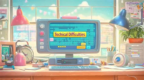 A Playful Animated Technical Difficulties Screen With Cartoon Style