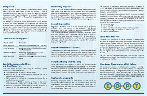 Eopt Act Overview Simplifying Tax Payments For Micro And Small Taxpayers