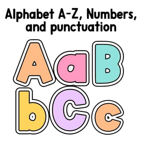Printable Pastel Alphabet Letters For Bulletin Boards Letters A Z Numbers