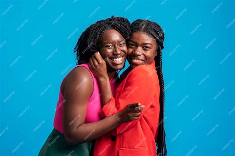 Free Photo Portrait Of Happy Romantic Lesbian Couple Posing Together
