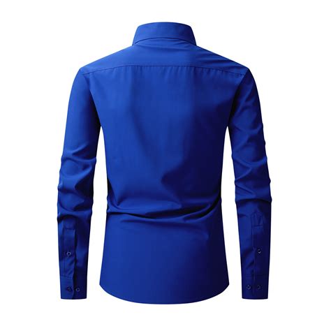 Solid Long Sleeve Button Up Navy Xl Rene Lion Ls Button Ups