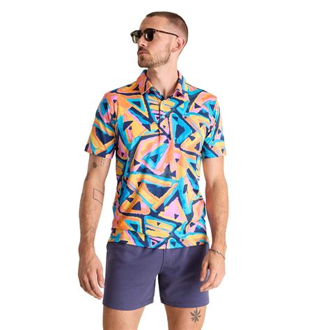 Chubbies Mens Exploding Nacho Performance Polo Orange