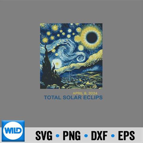 Eclipse Svg Total Solar Eclipse Starry Night Svg Wildsvg
