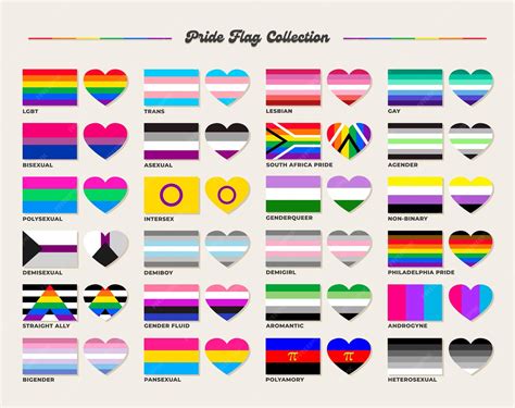 Premium Vector Lgbtq Sexual Identity Pride Flags Collection Flag Of