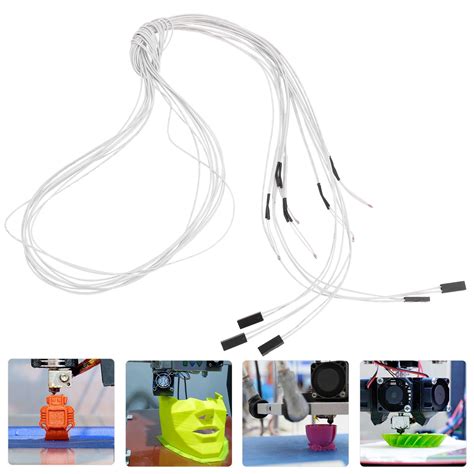 Mlins 5 Pcs 100k 3d Printer Ntc Thermistor Temperature Sensor With Cable For Kossel Reprap 3d