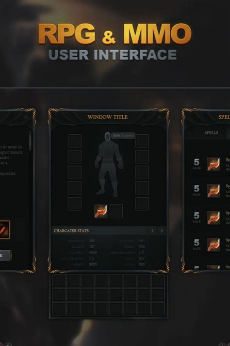 RPG MMO UI 1 Game Design Game Ui Game Ui Design