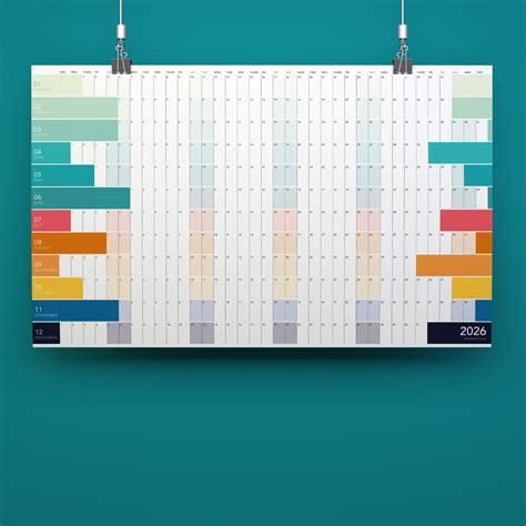 2026 Printable Wall Planner Landscape Digital Download — Origami Fox