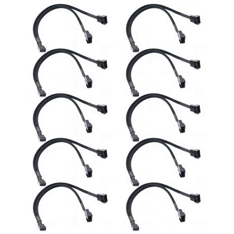 10x 1 To 2 Way Braided Cable Y Splitter 3 4 Pin Pwm Male Connector Fan