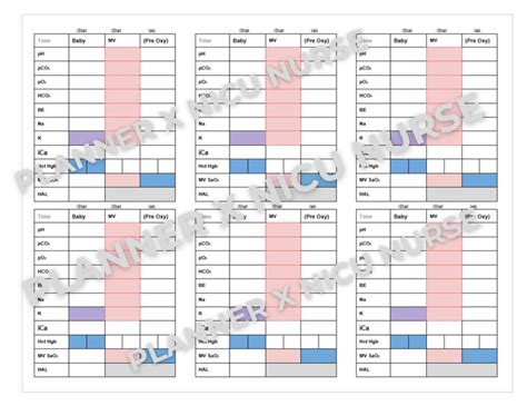 Printable Ecmo Triple Gases Report Sheet Neonatal Icu Level 4 Nicu Etsy Canada
