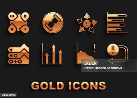 Set Pie Chart Infographic Arrow Financial Growth Decrease Graph Chart