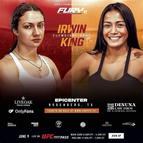 Rebekah Irwin Mma Debut Vs Sofia King Pro Mma Debut 2 1 Amateur In A Flyweight Bout On