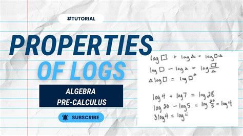 Algebra Precalculus Properties Of Logs Youtube Algebra Precalculus Properties Of Logs Youtube