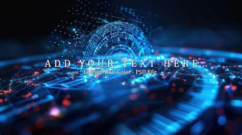 Abstract Digital Network Visualization With Blue And Red Lights
