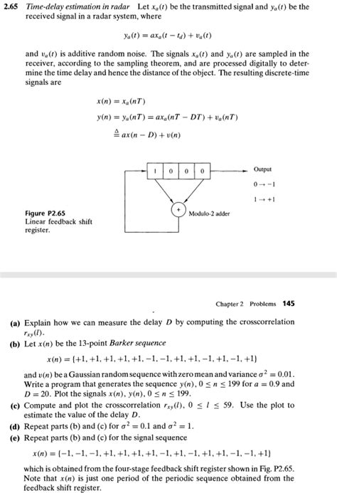 Solved Time Delay Estimation In Radar Received Signal Chegg