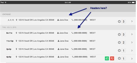 Usability Column Headers In A Mobile App User Experience Stack Exchange